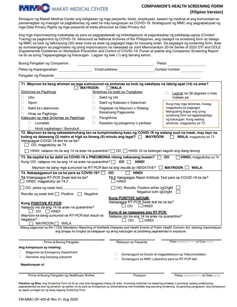 Patient Reference - Makati Medical Center