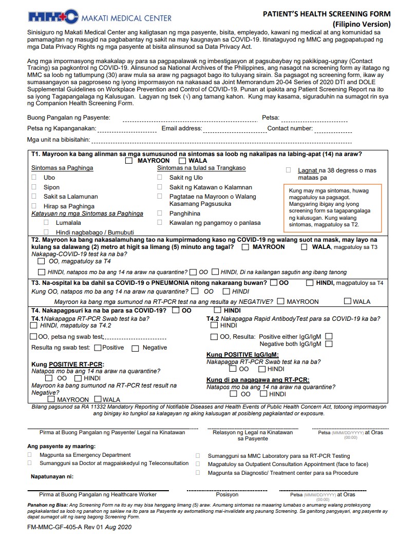 Patient Reference - Makati Medical Center