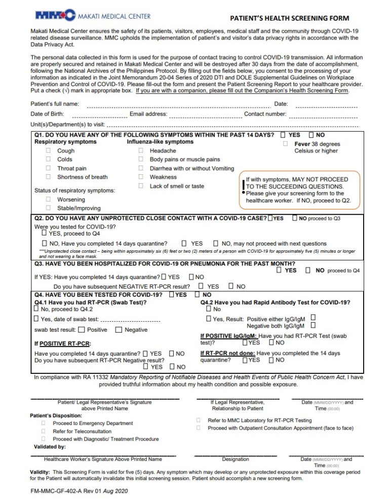 Patient Reference - Makati Medical Center
