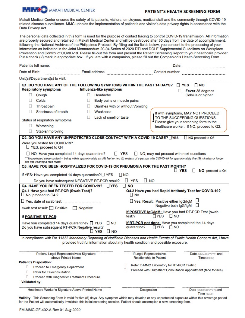 Patient Reference - Makati Medical Center