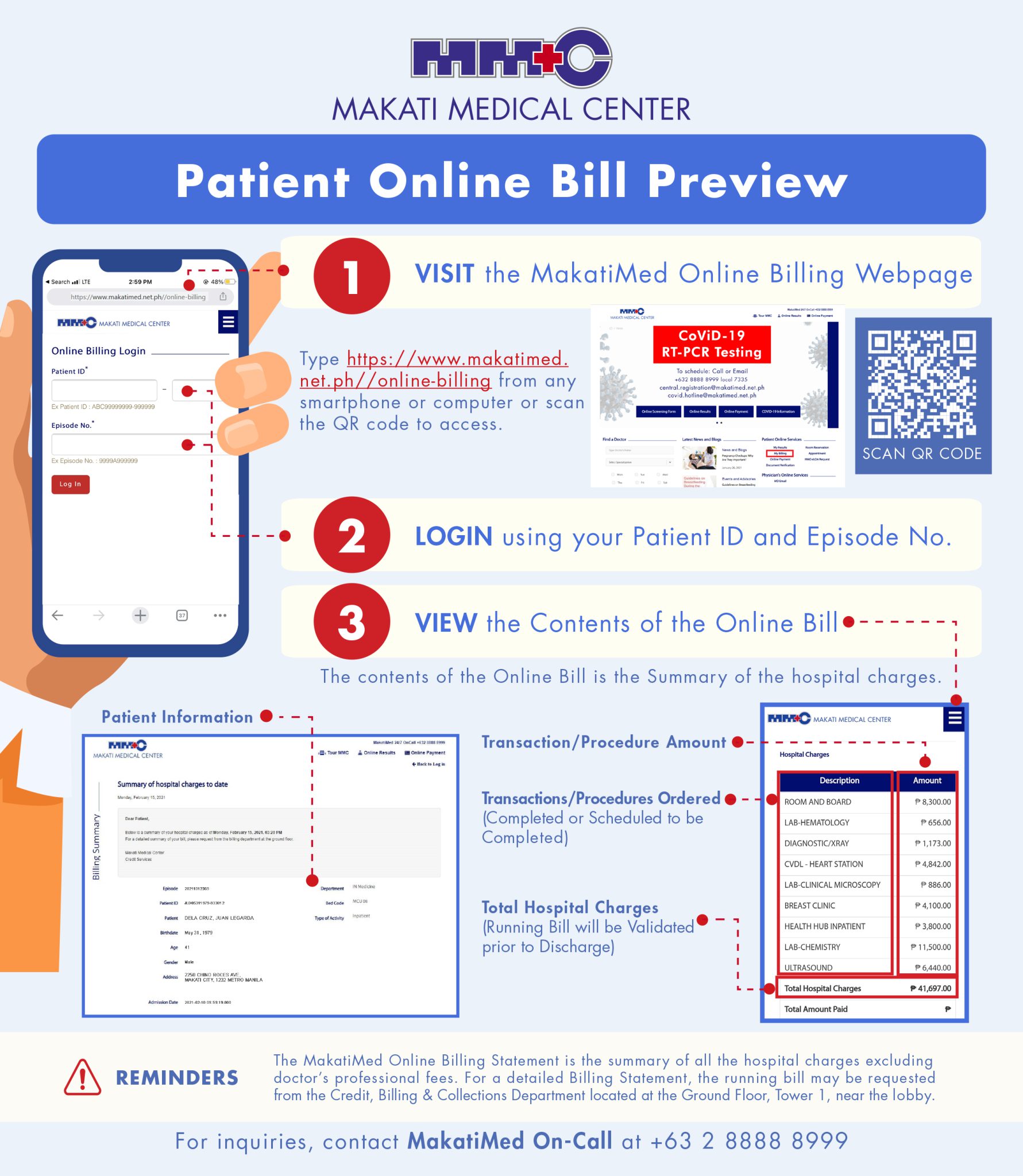 Patient Online Bill Preview | MakatiMed Advisory