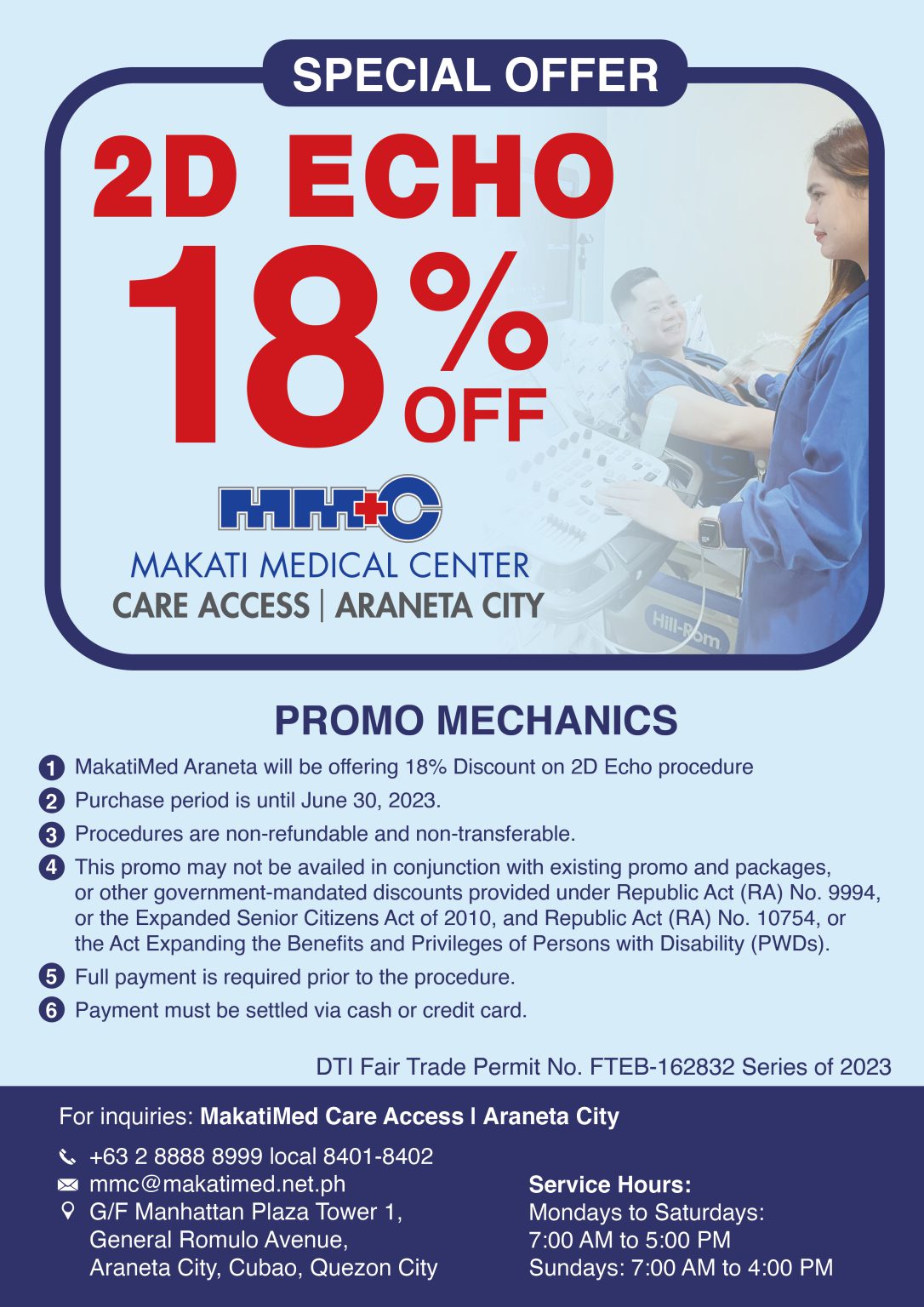 2D ECHO - Introductory Promo in MCA Araneta - MakatiMed Promos & Packages - Makati Medical Center