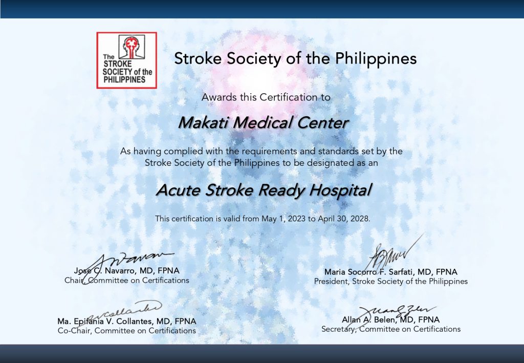 Makati Medical Center Receives Certification as an Acute Stroke Ready ...