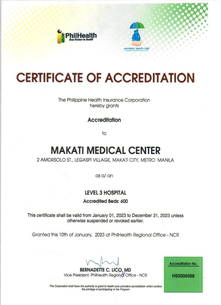 Certificates - Makati Medical Center