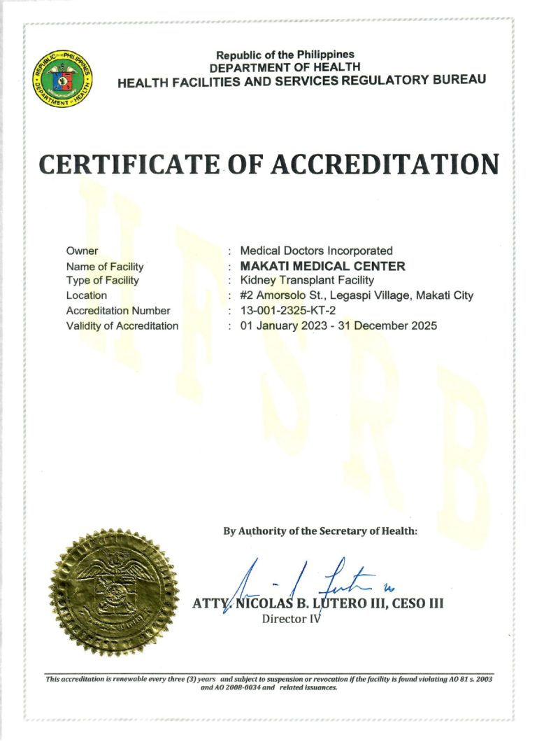 Certificates - Makati Medical Center