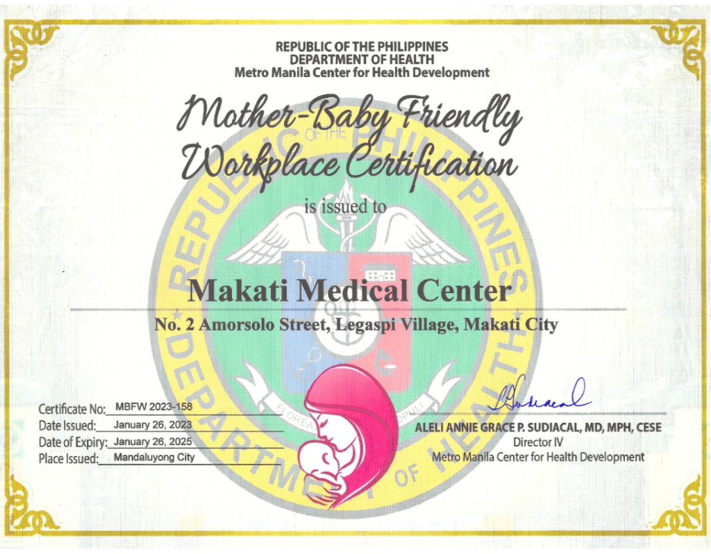 Certificates - Makati Medical Center