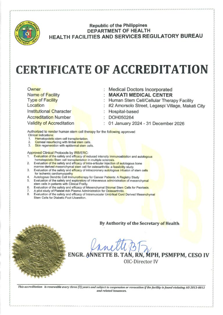 Certificates - Makati Medical Center