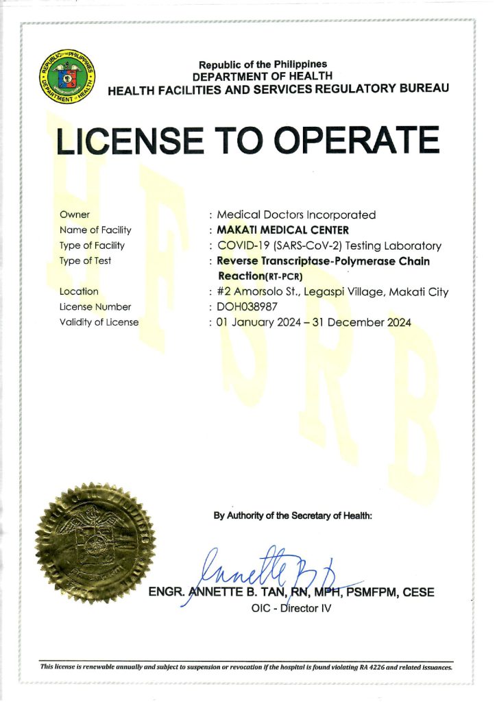 Certificates - Makati Medical Center