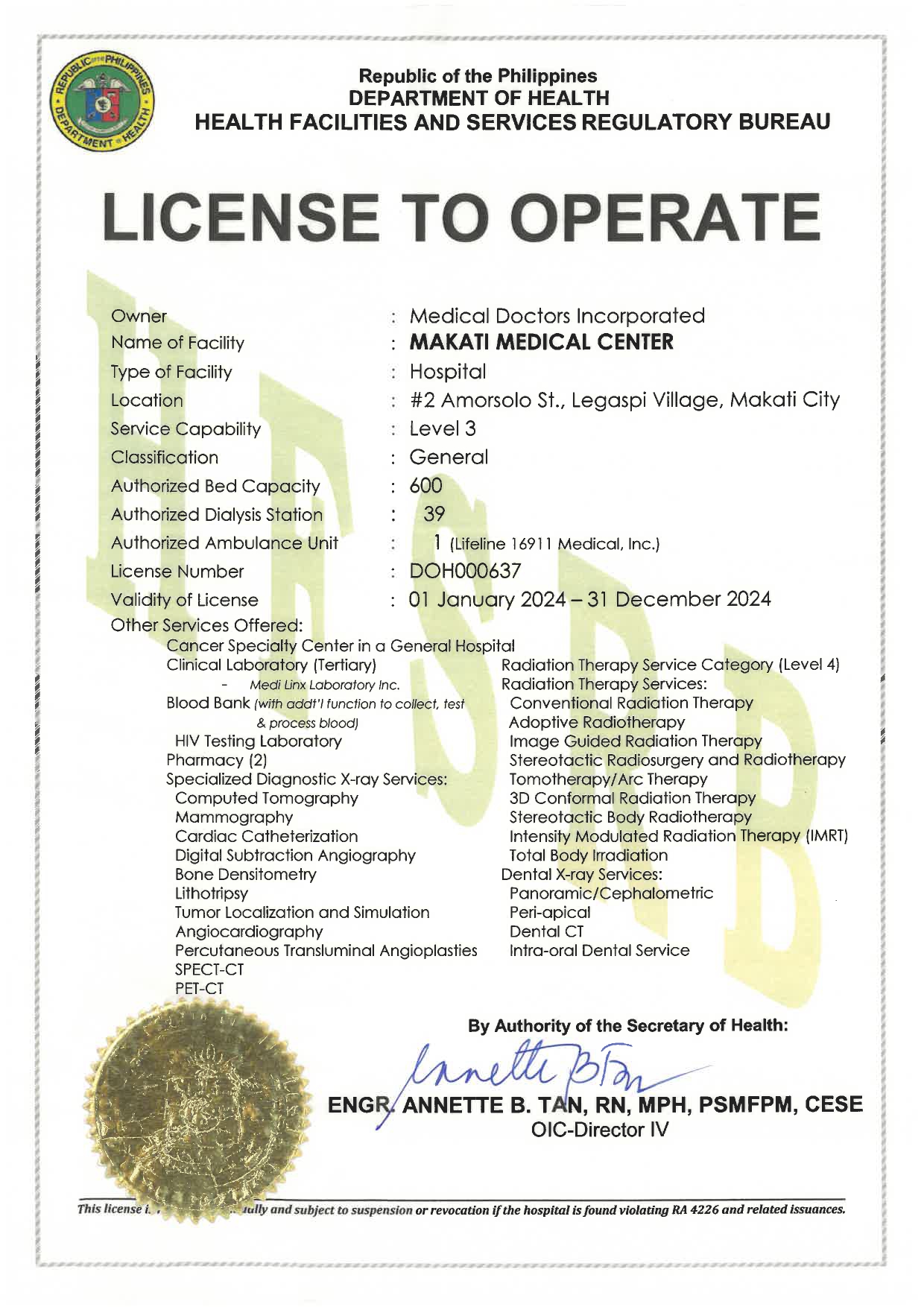 Certificates - Makati Medical Center