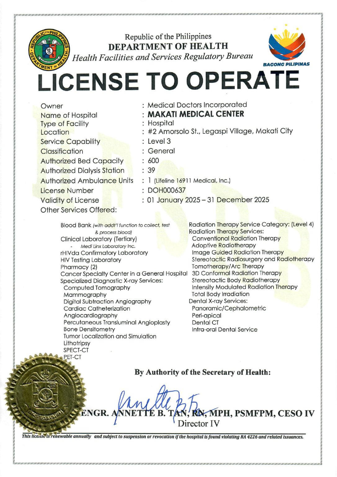 Certificates - Makati Medical Center